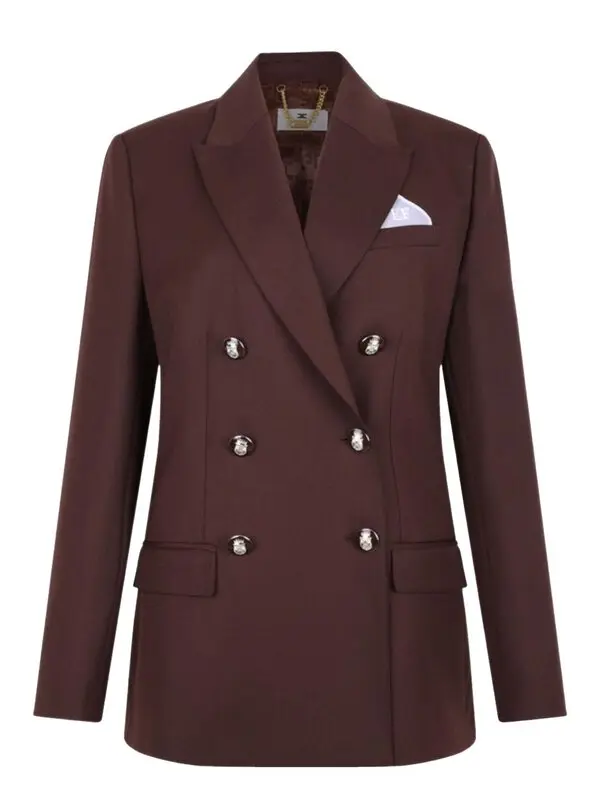 Elisabetta Franchi Double-breasted Tailored Blazer - Red