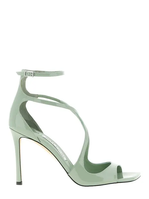 JIMMY CHOO Azia Square Toe Ankle-strapped Stiletto Sandals - Green