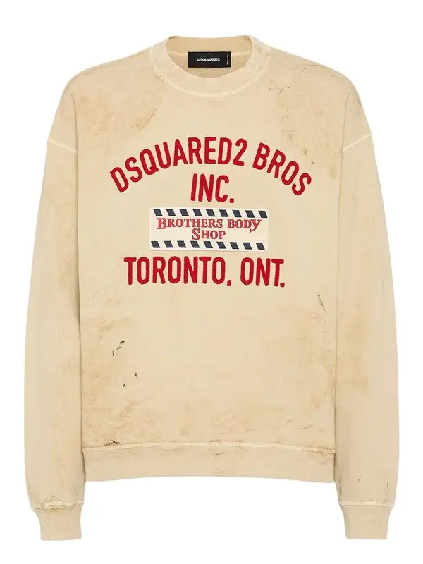 Dsquared2 Relaxed Fit Distressed Crewneck - Light Brown