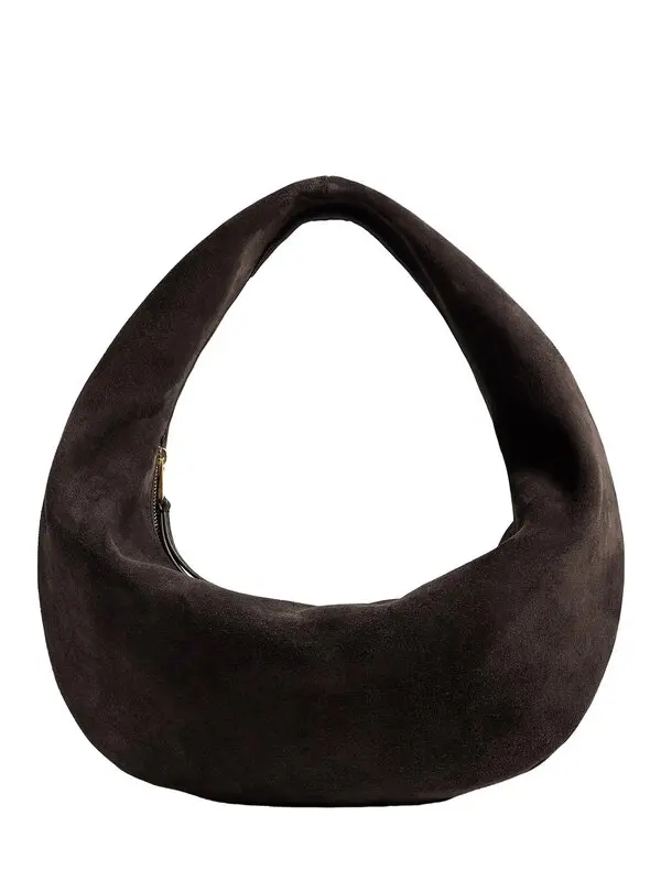 Khaite Olivia Zipped Medium Shoulder Bag - Dark Brown