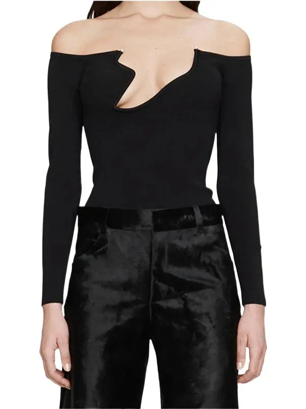 Christopher Esber Asymmetrical Off-shoulder Top - Black