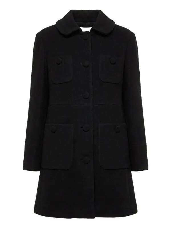 N.21 Single-breasted Coat - Black