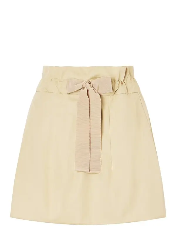 PATOU Cotton Ribbon Bloomer Mini A-line Skirt - Sand-colored
