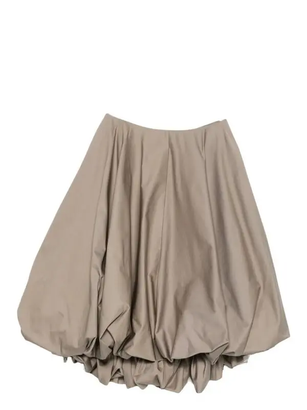 Balenciaga Pleated Midi Skirt - Brown