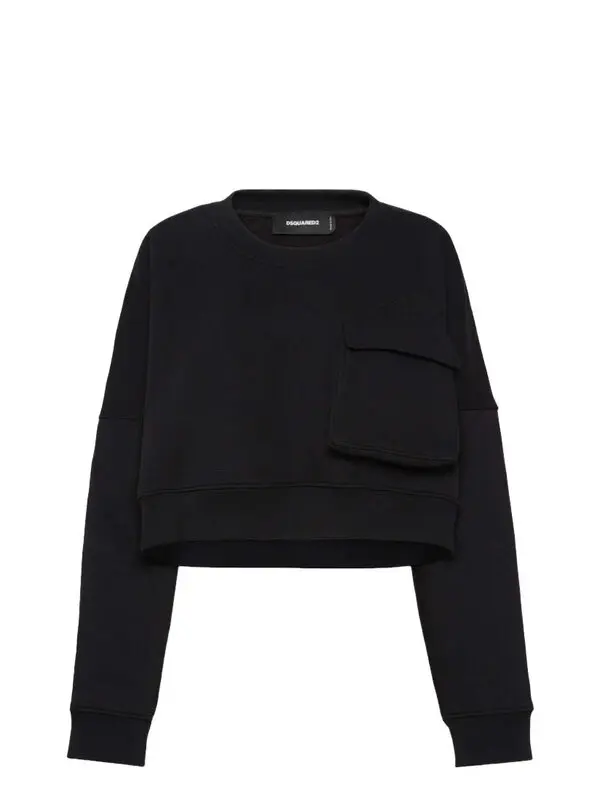 Dsquared2 Icon New Generation Onion Cropped Crewneck Sweatshirt - Black