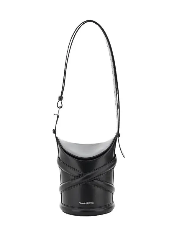 Alexander McQueen Curve Small Bucket Bag - Black