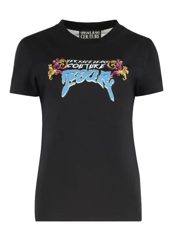 Versace Logo Graphic T-shirt - Black