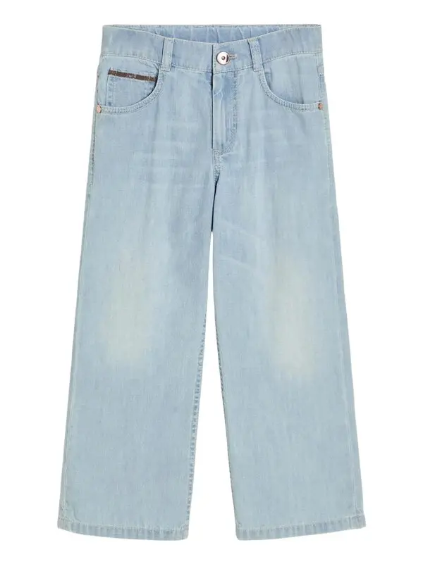Brunello Cucinelli Five-pocket Monili Detailed Jeans - Gray