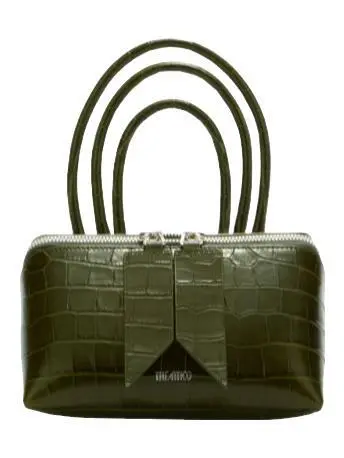 Attico Friday Embossed Mini Handbag - Dark Green
