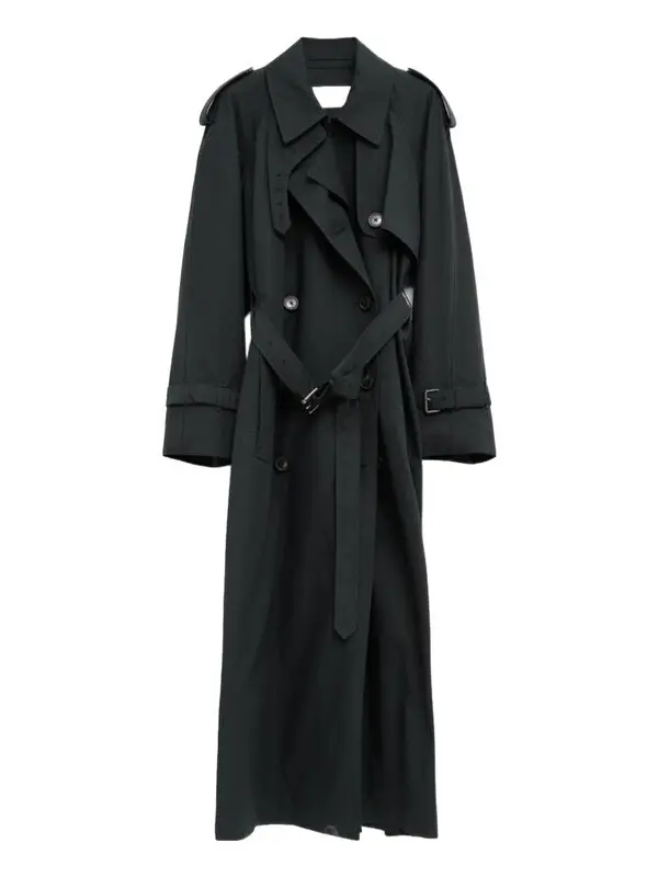 Dries Van Noten Long-sleeved Trench Coat - Black