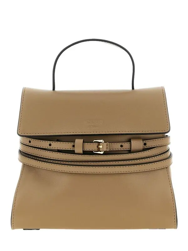 Moschino Tie Me Logo Embossed Tote Bag - Brown