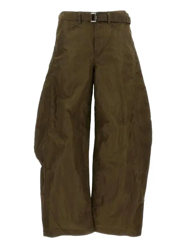 Sacai Pleated Twill Casual Pants - Khaki