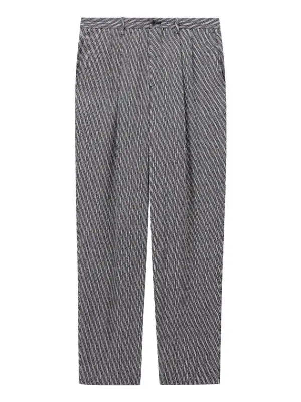 Giorgio Armani Diagonal-print Pleated Trousers - No