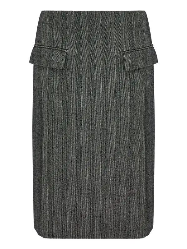 FERRAGAMO Striped Skirt - Black