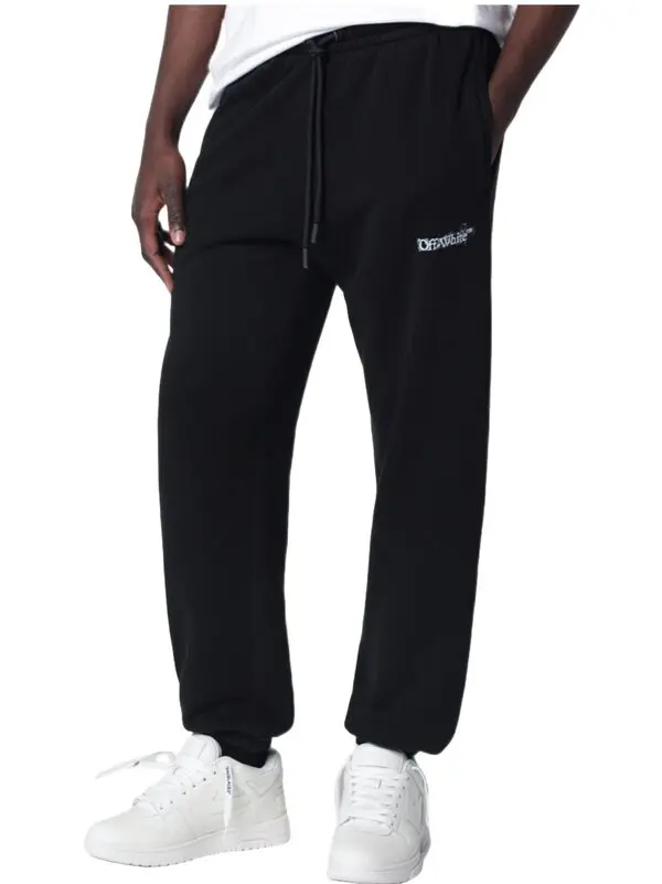 Off-White Logo Printed Drawstring Pants - Black