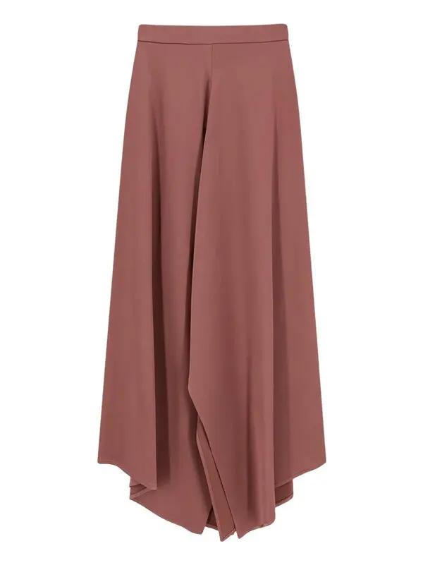 ALYSI Asymmetric Flared Skirt - Brown