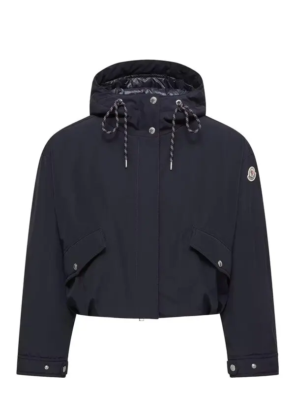 Moncler Snap-button Hooded Down Jacket - Midnight Blue