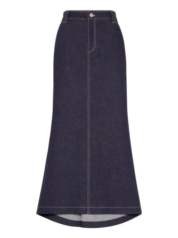 Brunello Cucinelli Denim Maxi Skirt - Navy Blue