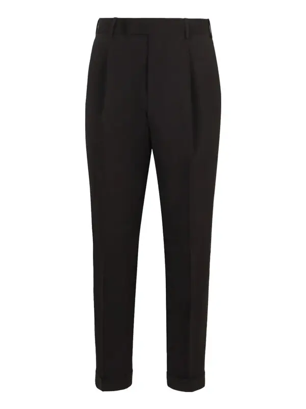 PT TORINO Rebel Turn-up Hem Tapered Trousers - Black