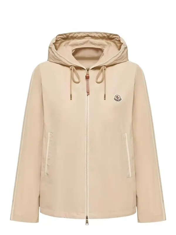 Moncler Sarracenia Zip-up Hooded Jacket - Beige