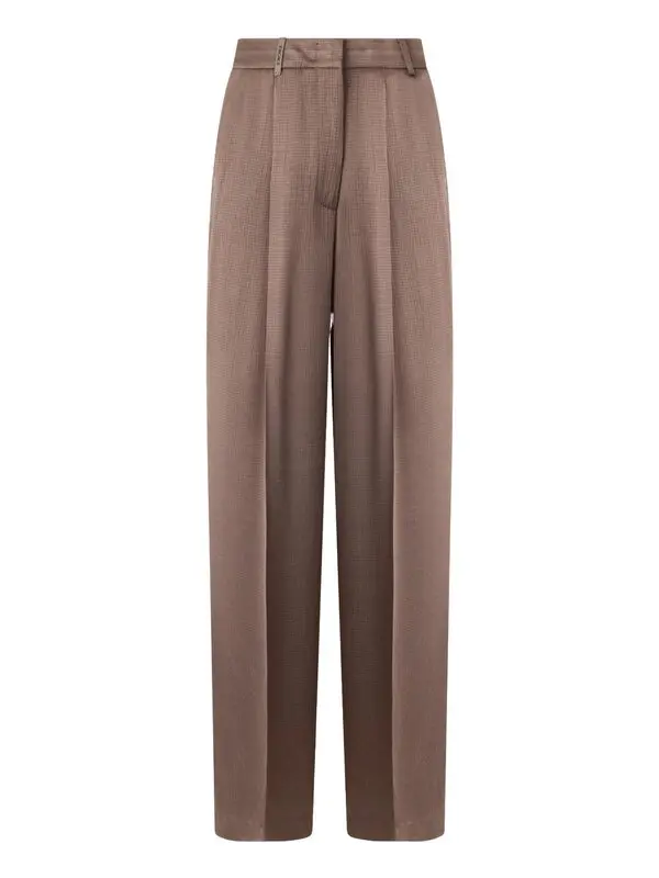 Peserico High-waist Wide-leg Pants - Brown