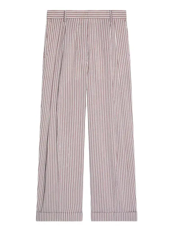 Dries Van Noten High-waisted Pleated Striped Trousers - Brown