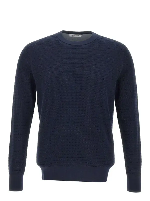 KANGRA Textured Crew Neck Sweater - Black