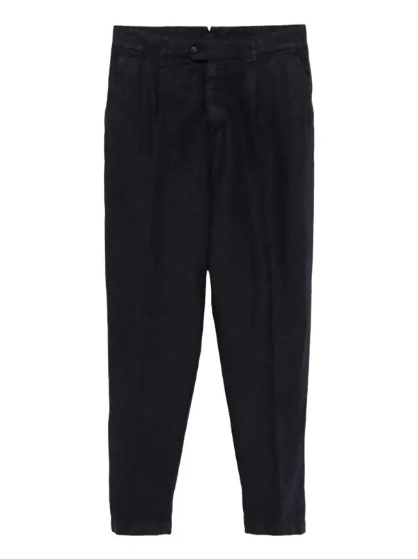 Eleventy Loose Fit Linen Trousers - Black