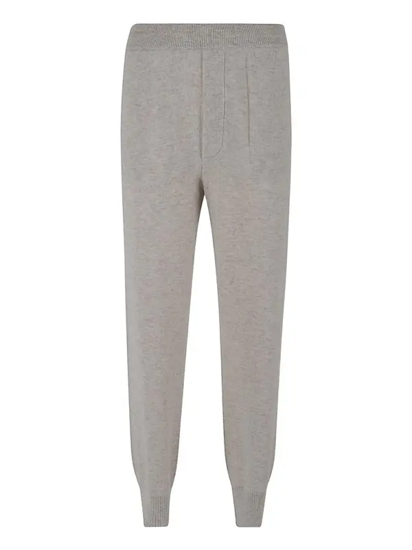 LISA YANG Ribbed Knit Elastic Waistband Pants - Grey