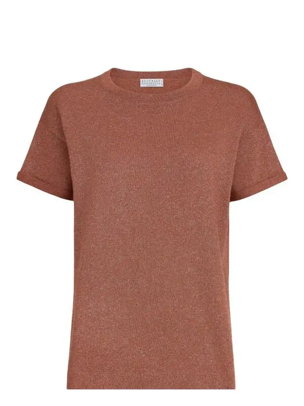 Brunello Cucinelli Short Sleeve Crewneck T-shirt - Firebrick