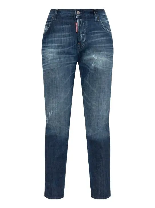 Dsquared2 Straight Leg Distressed Jeans - Blue