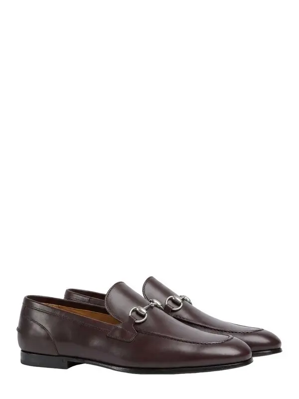 Gucci Jordaan Leather Loafers - Dark Brown