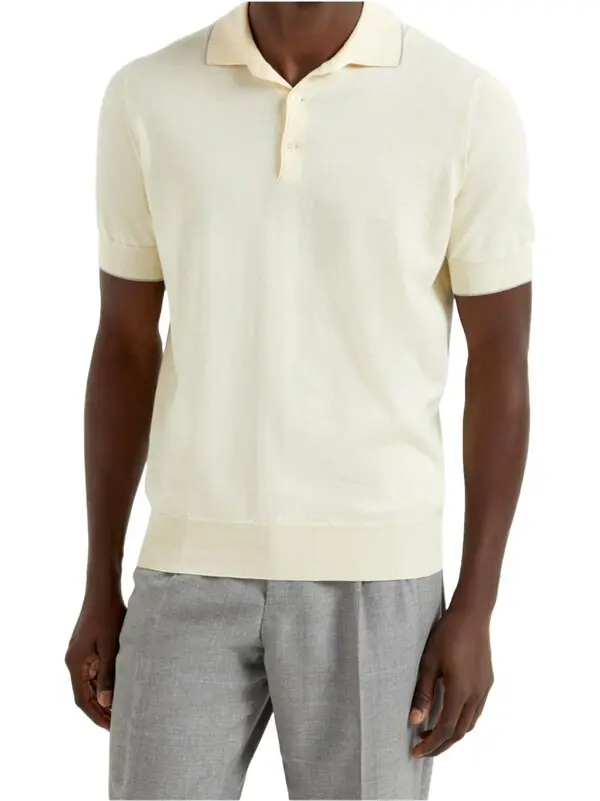 Brunello Cucinelli Short Sleeved Polo Shirt - Ginger