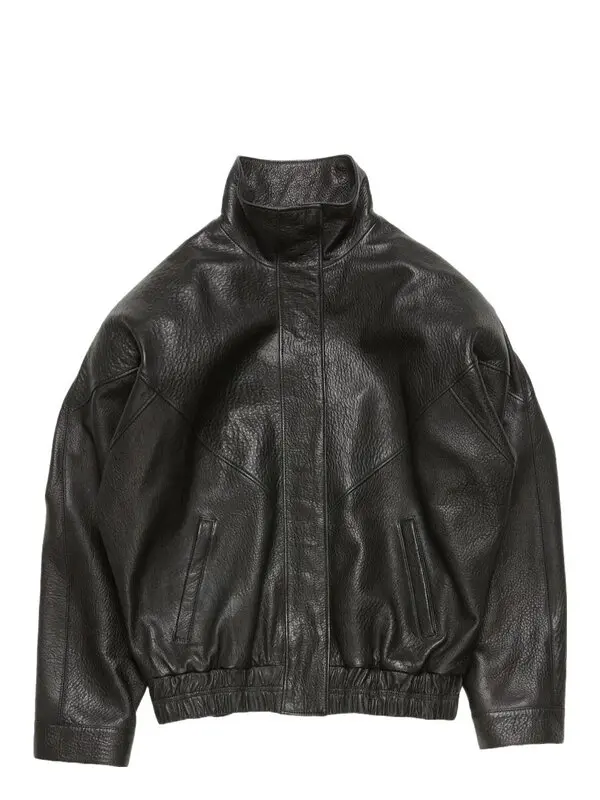 Acne Studios Leather Logo Jacket - Black