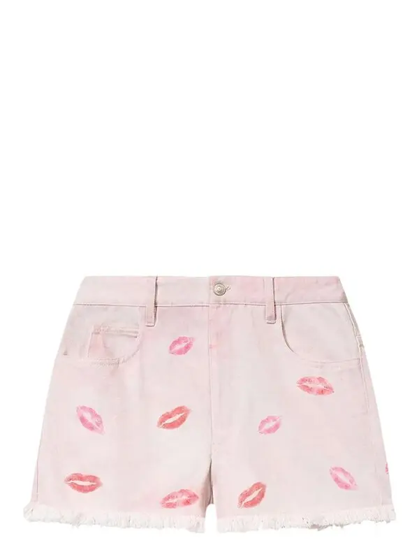 Isabel Marant Étoile Lesia Kiss-printed Frayed Shorts - Pink