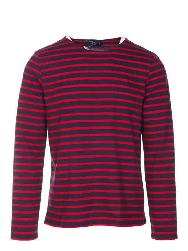 Saint James Striped Graphic T-shirt - Black