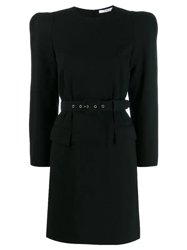 Givenchy Structured Belted Mini Dress - Black