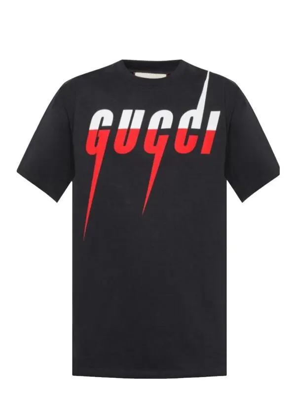 Gucci Logo Blade Printed Crewneck T-shirt - Black