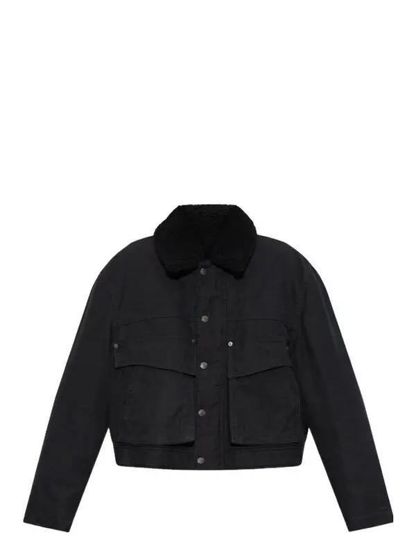 Dsquared2 Cropped Buttoned Jacket With Metal Trims - Black