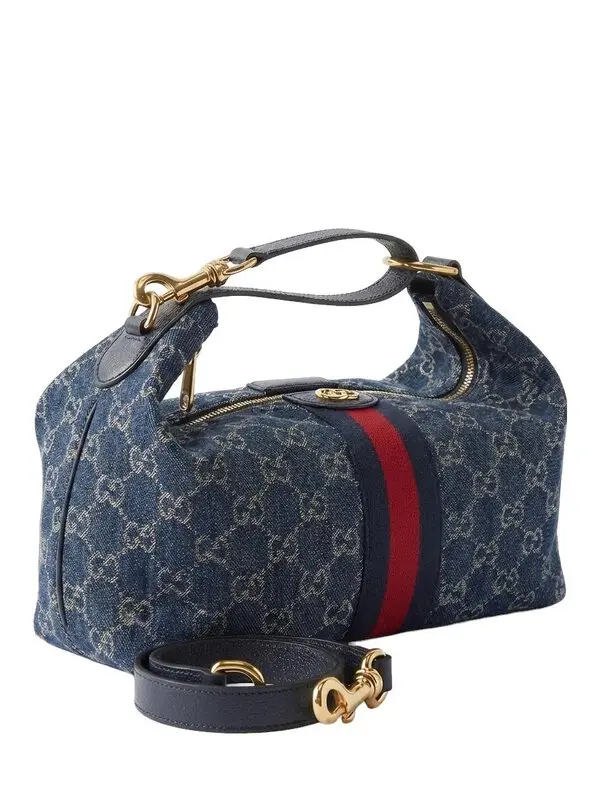 Gucci Vanity Medium Top Handle Bag - Blue And White