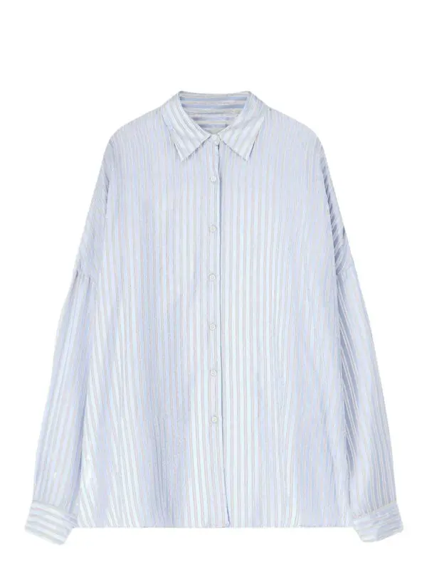 Dries Van Noten Striped Button Shirt - Light Blue