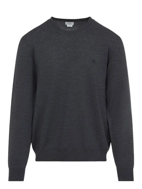 Etro Pegasus Embroidered Crew-neck Sweater - Black