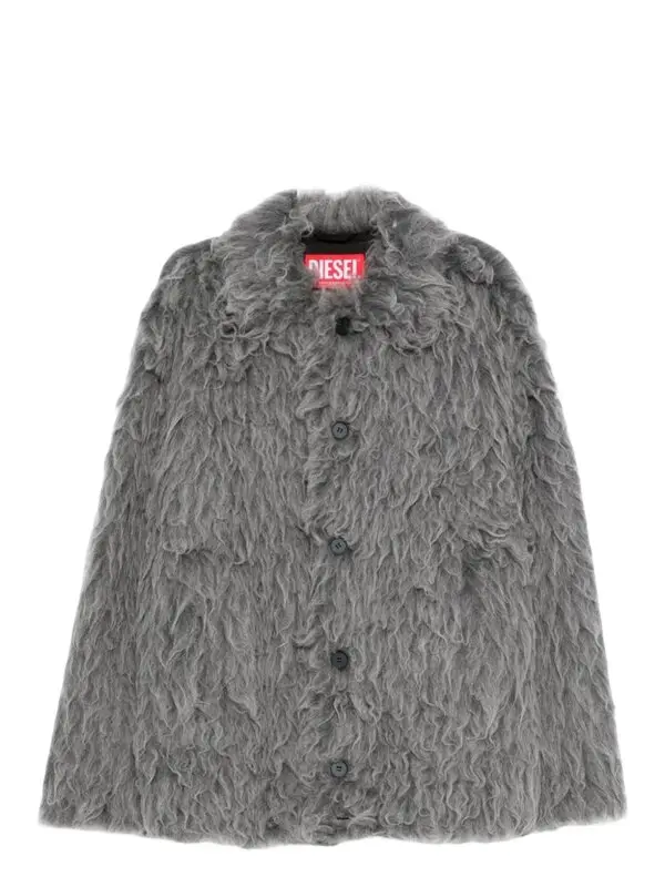 DIESEL® Faux Fur Lapel Collar Jacket - Gray