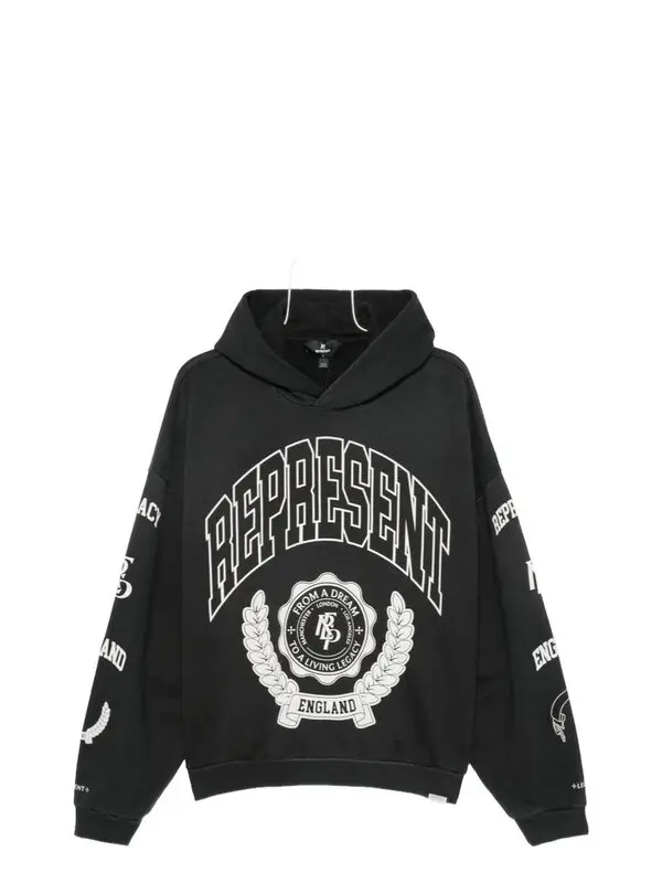 REPRESENT Legacy Crest Oversized Hoodie - Stained Black