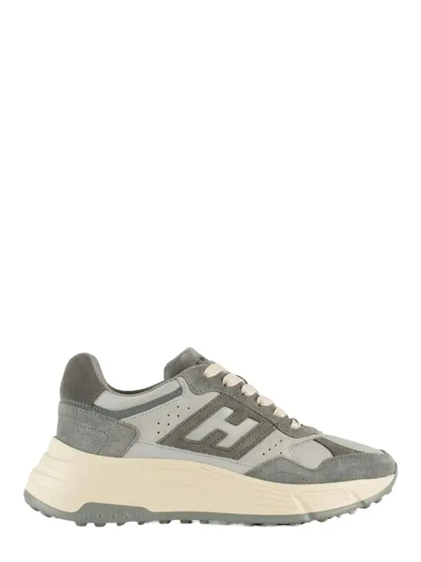 Hogan Lace-up Sneakers With H Logo Detailing - Gray