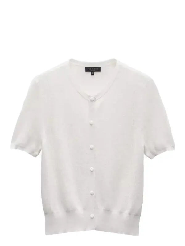 Rag & Bone Short Sleeved Knit Cardigan - Ivory