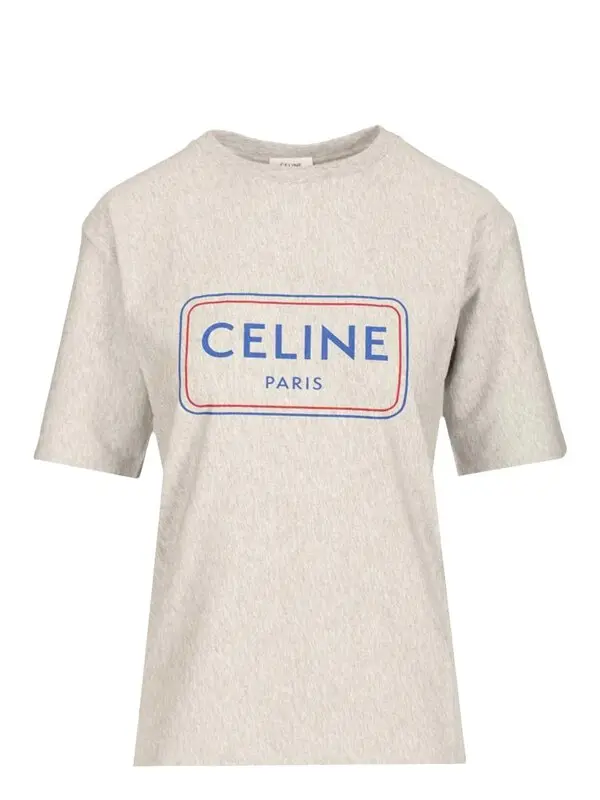 Celine Cotton Jersey Loose T-shirt - Grey