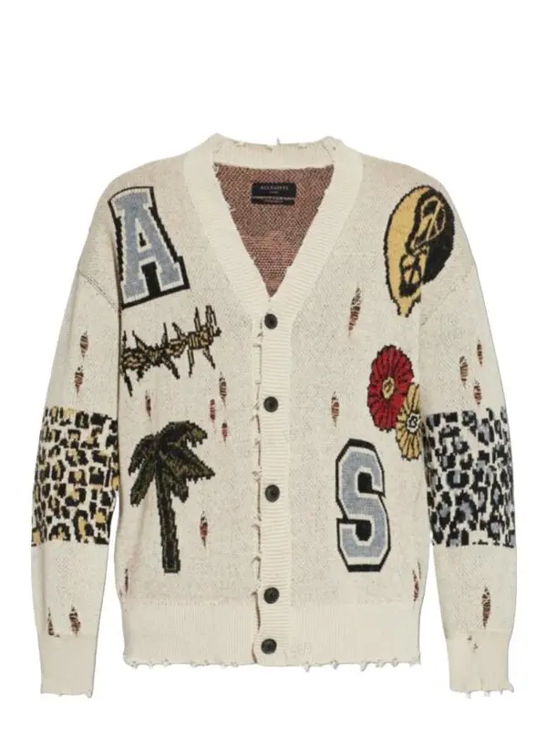 ALLSAINTS Foxxy Intarsia Cardigan - Off White