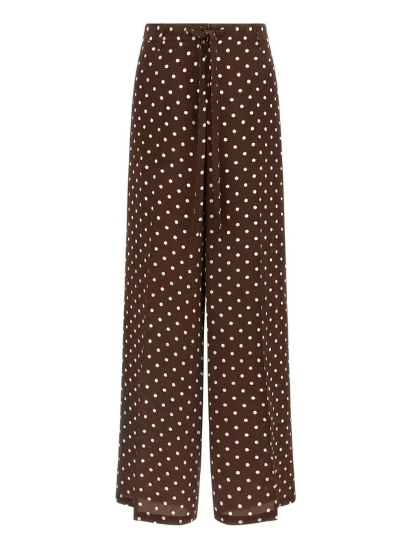 P.a.r.o.s.h Wide-leg Polka Dot Pants - Brown