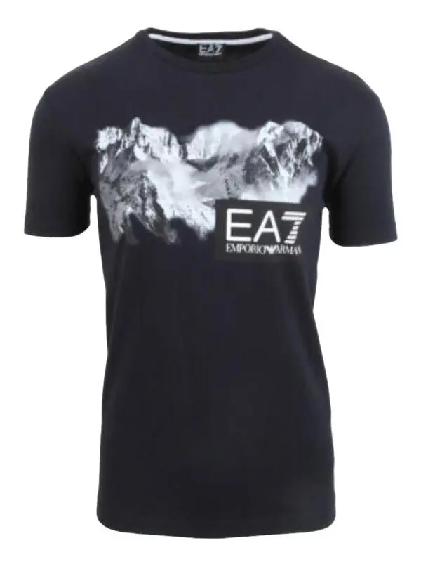 EA7 Round-necked T-shirt - Black